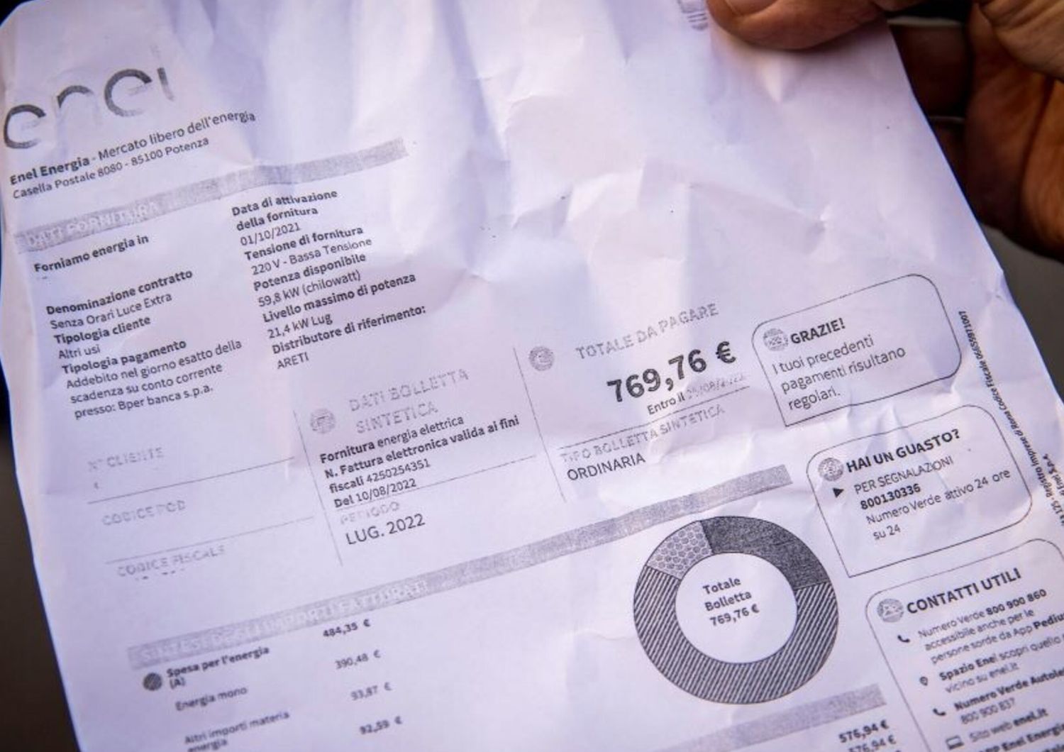 I prezzi di luce e gas come nel giugno 2021, ma le bollette sono sempre ...